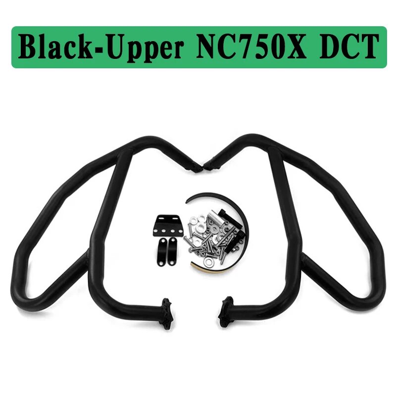 NC750X защита двигателя мотоцикла, дорожные защитные дуги, бампер, трюковая клетка NC750 X, подходит для HONDA NC 750X DCT 2021 2022 2023 2024 2025 Черный, J-Upper-NC750X DCT
