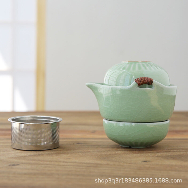 Портативный дорожный чайный набор, быстрый чайник, одна чашка, две чашки, для одного человека, для путешествий на природе, антиожоговый чайник, подарок с логотипом