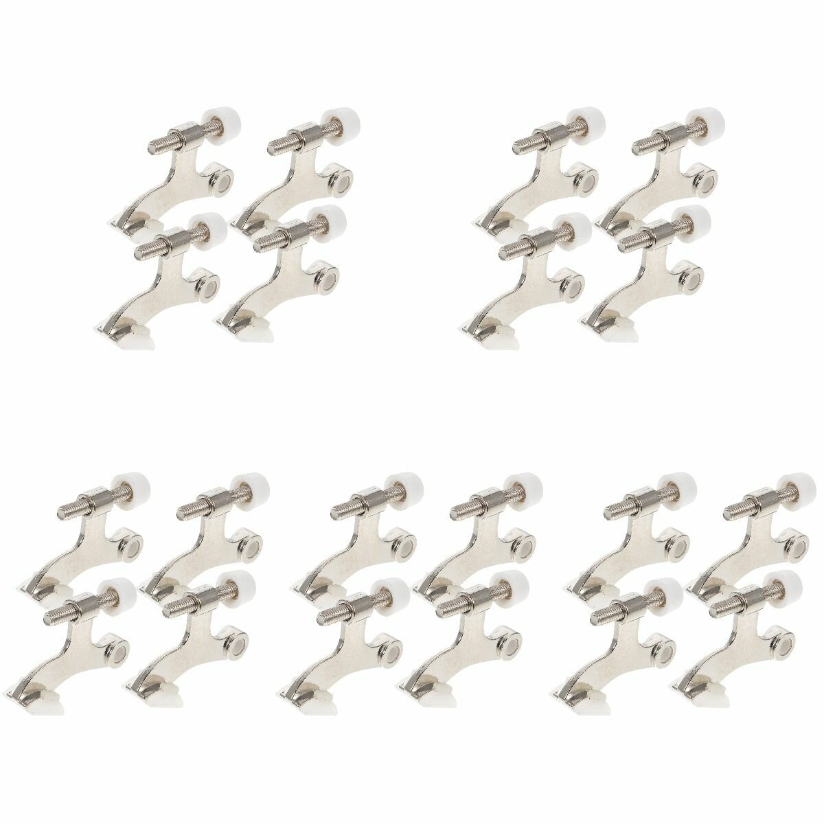 Набор из 20 регулируемых дверных стопоров с петлёй из цинкового сплава и резиновым демпфером для защиты стен и дверей