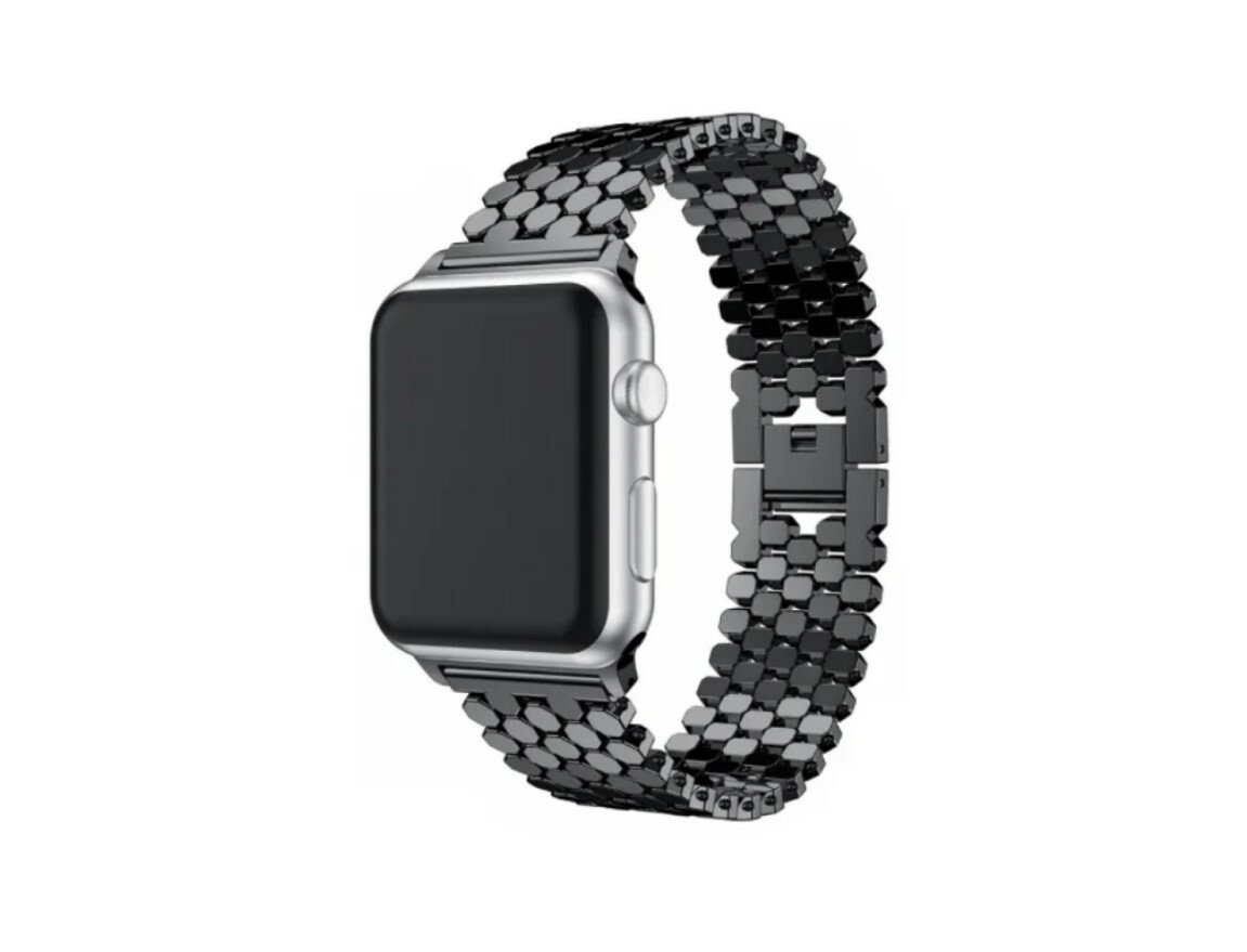 Сменный ремешок MyPads для Apple Watch 1/ Apple Watch Series 2/ Watch Series 3 42/ 44mm из нержавеющей стали черный