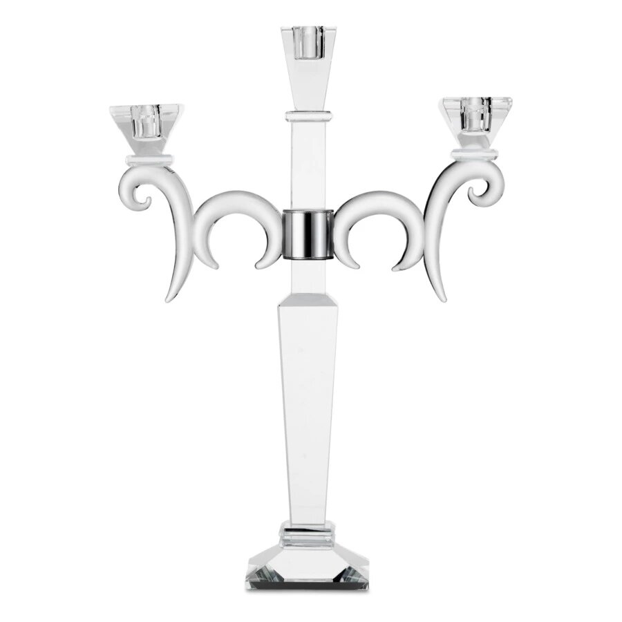 Канделябр на 3 свечи Decor de table Хрустальное вдохновение 28х40 см, хрусталь бессвинцовый, п/к