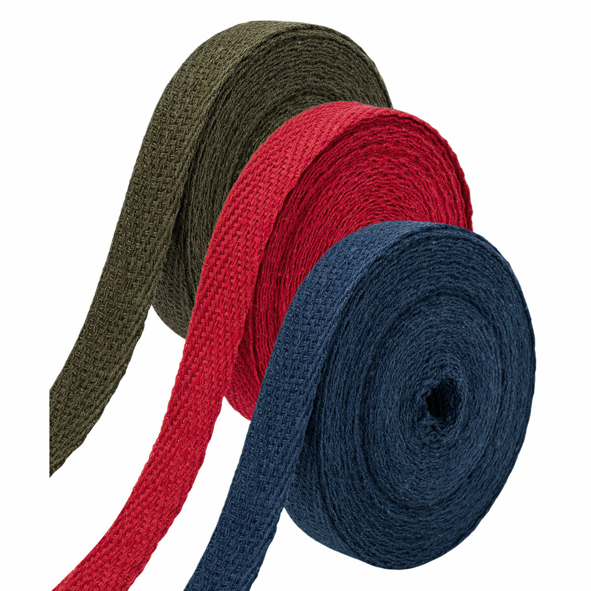 Киперная лента для шитья и рукоделия, ширина 1 см, хлопок 2,5 г/м, ассорти №9, 3 цвета