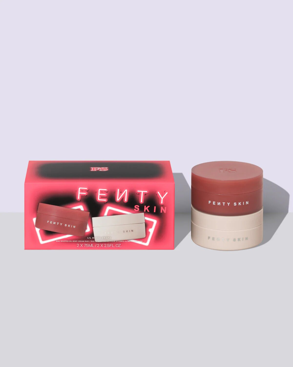 Fenty Beauty набор Мини-кремов для тела Lil Butta Dropz со взбитыми сливками, 75 мл.