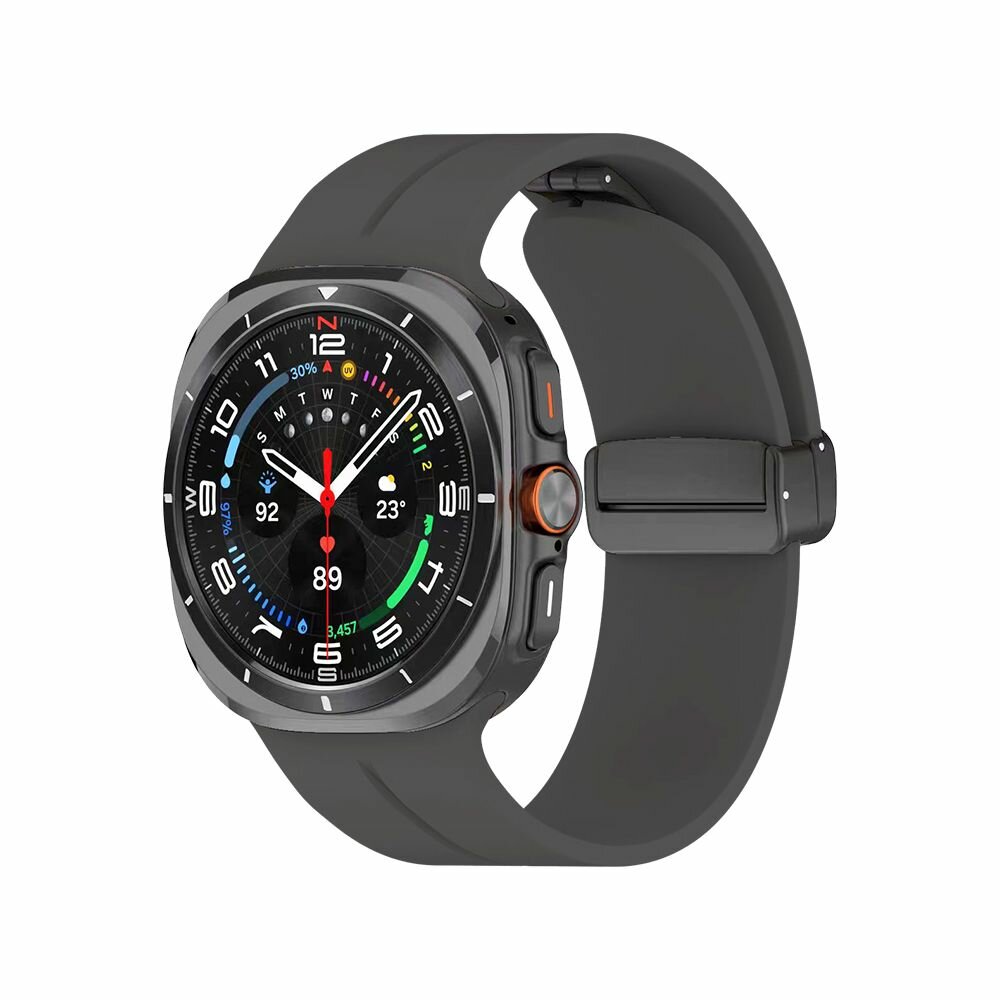Ремешок для Samsung Galaxy Watch 8/8 Classic, силикон, магнитная застежка, графитовый