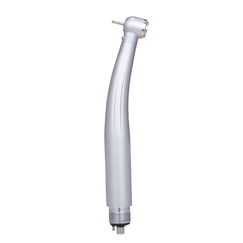 Dental Slow Low Speed Contra Angle LED Inner Water Push Button Handpiece Dental Polishing Tools, Silver, 4 holes, 2 holes (Optional), 1 * Dental Handpiece, 1 * Bur, 1 * Wrench, 1 * English Instruction