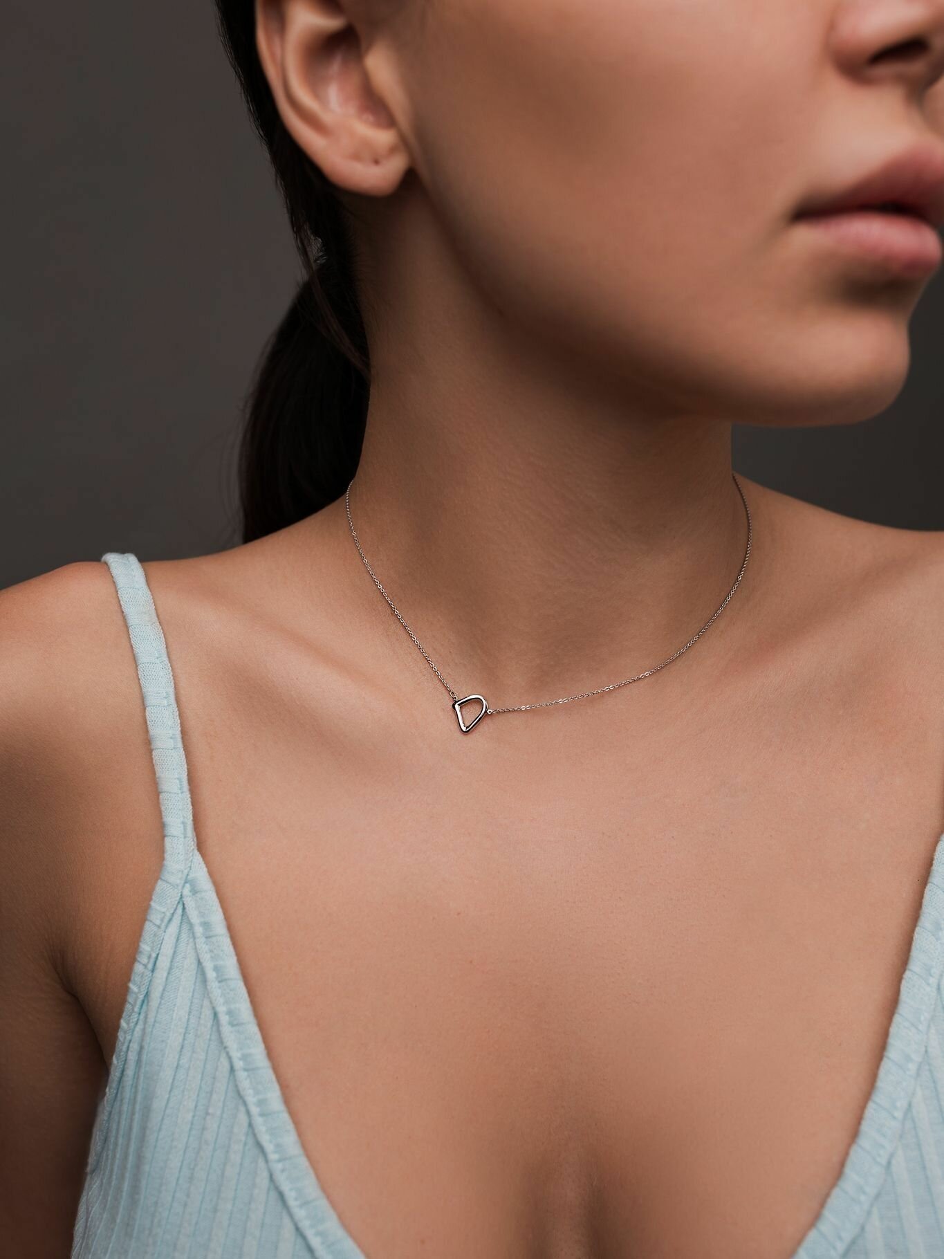 Колье, серебро, 925 проба, родирование