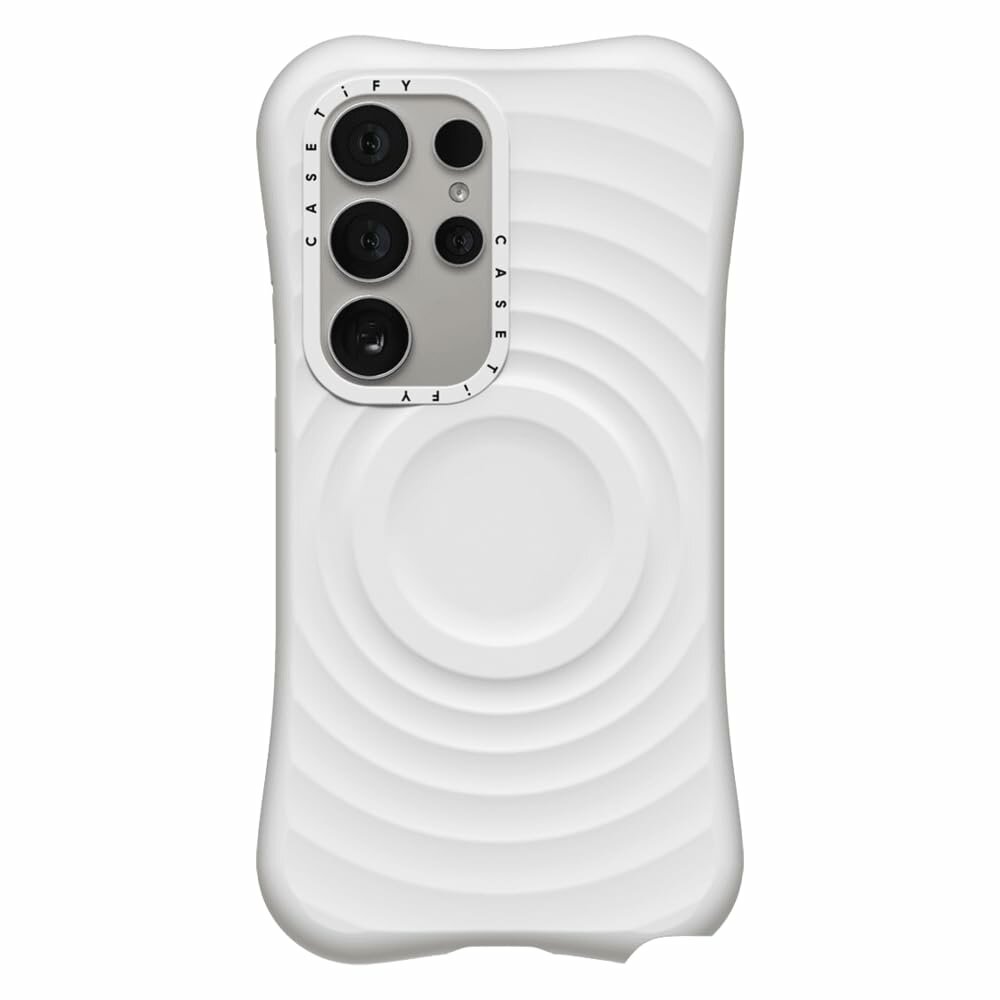Чехол для Galaxy S24 ultra, CASETiFY С MagSafe Волнообразный Белый Ударозащитный Для повседневности