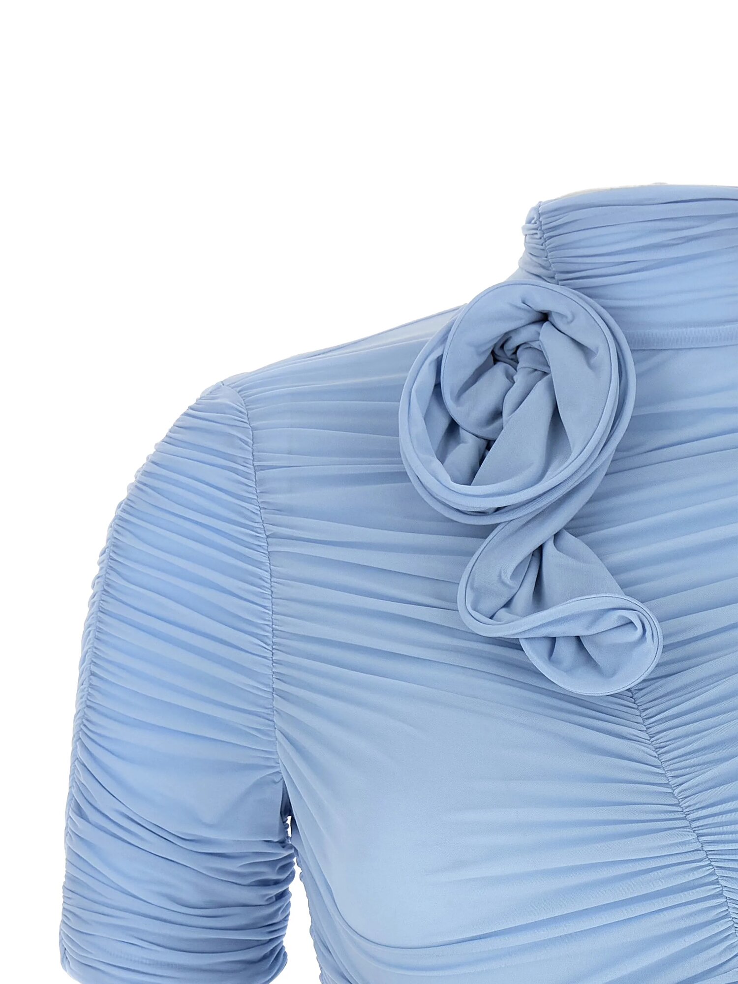 Топ MAGDA BUTRYM Floral curl silk top, размер 34, синий — фото 1