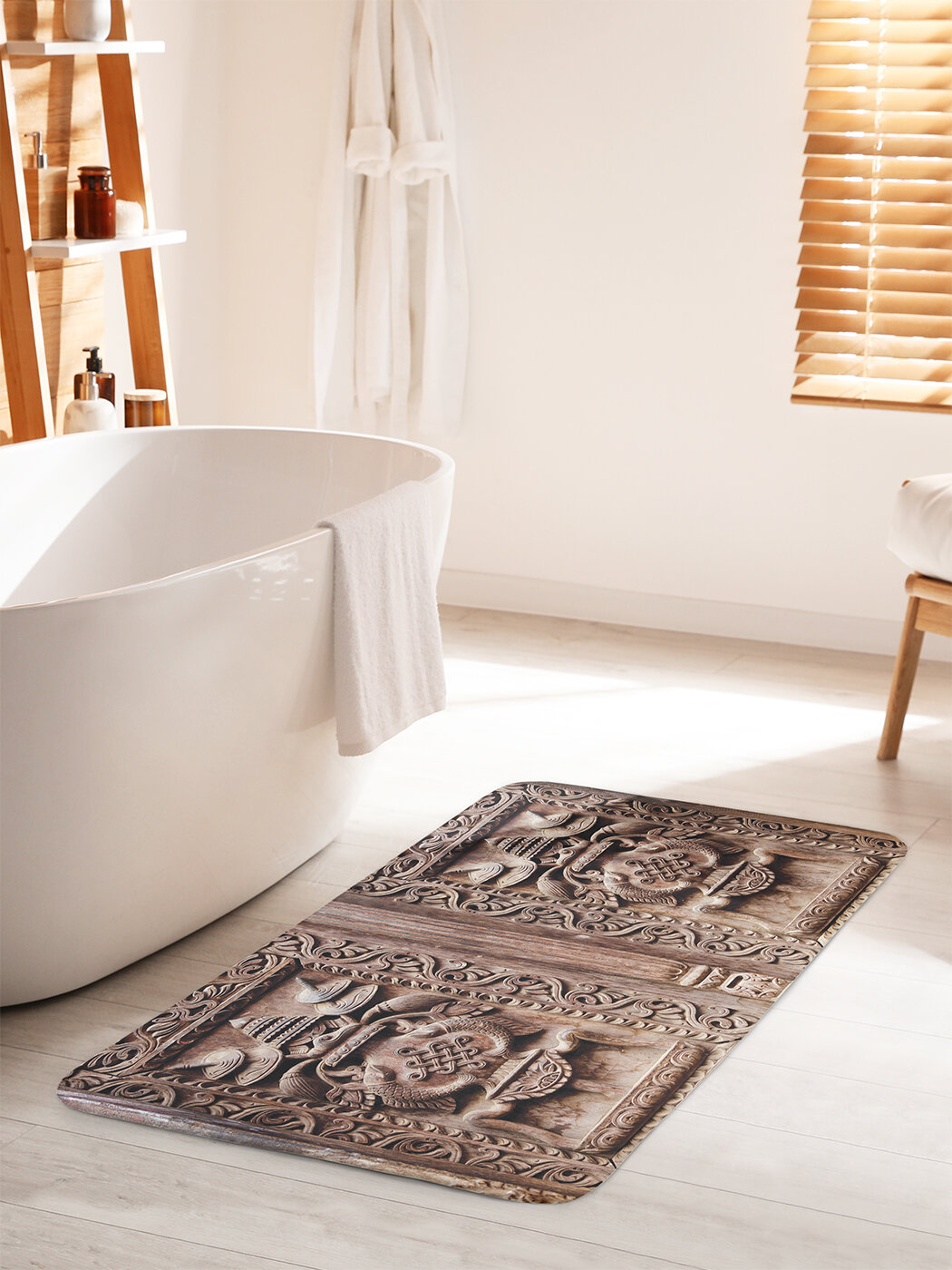 Коврик для ванной комнаты и туалета противоскользящий "Фантазия мастера" 60х100 см, JoyArty