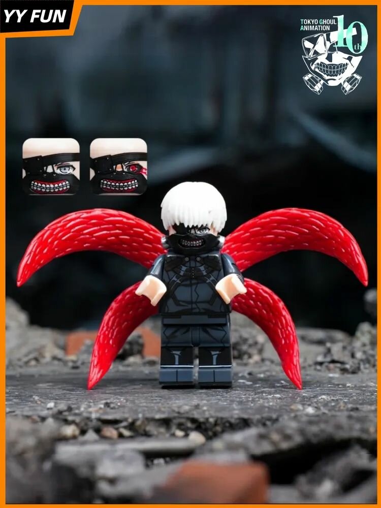 Аниме фигурки Токийский Гуль(Tokyo ghoul)/Кен Канеки минифигурки 1 шт/Фигурки совместимы с конструктором