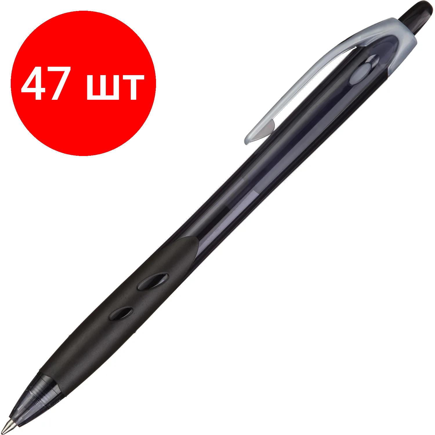 Комплект 47 штук, Ручка шариковая автомат. PILOT BPRG-10R-F REXGRIP черн,0.22, масл, манж