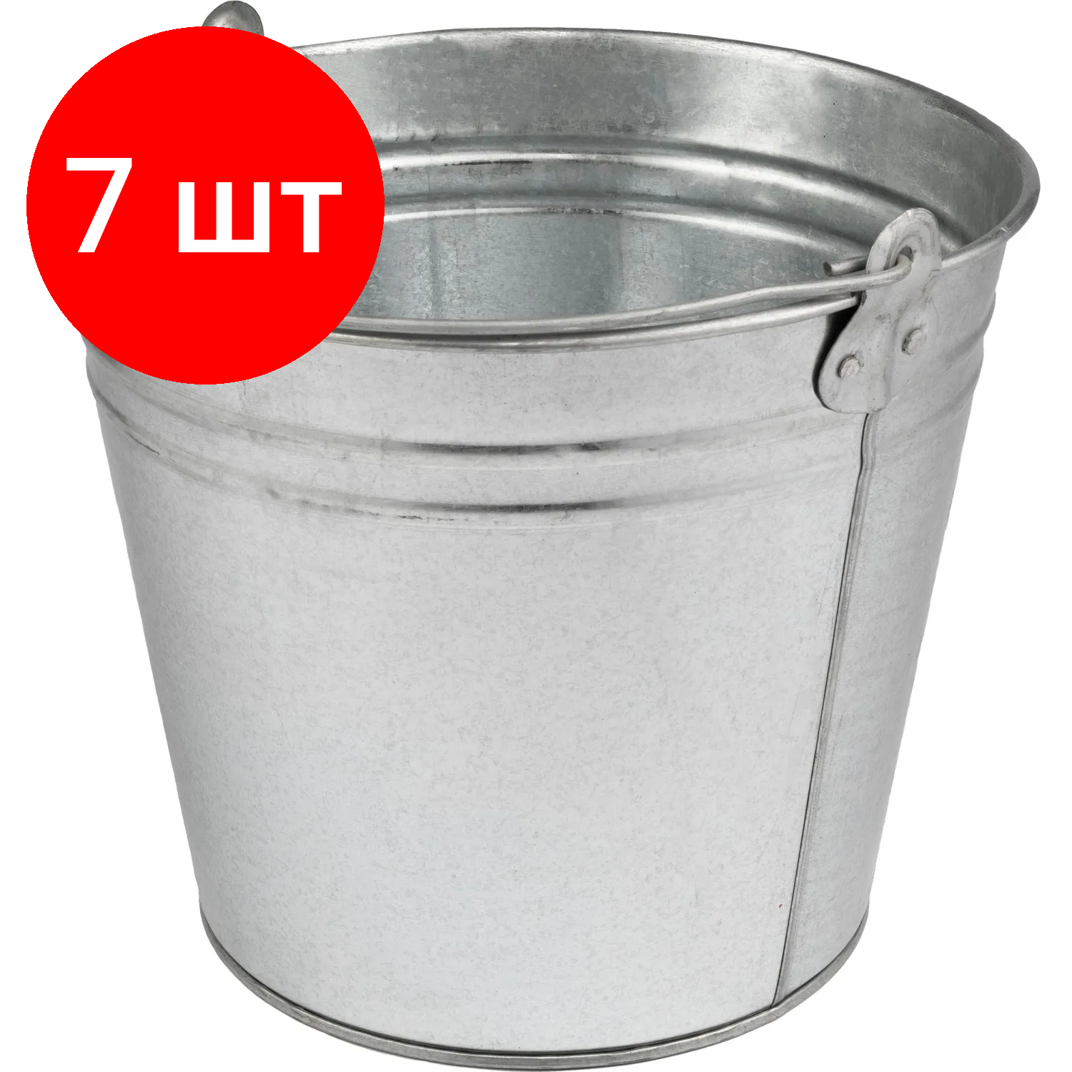 Комплект 7 штук, Ведро оцинкованное 12 литров_