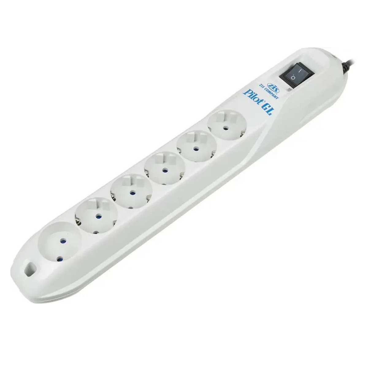 Сетевой фильтр Pilot GL, белый, 6 розеток, длина 7 м, 2200 Вт