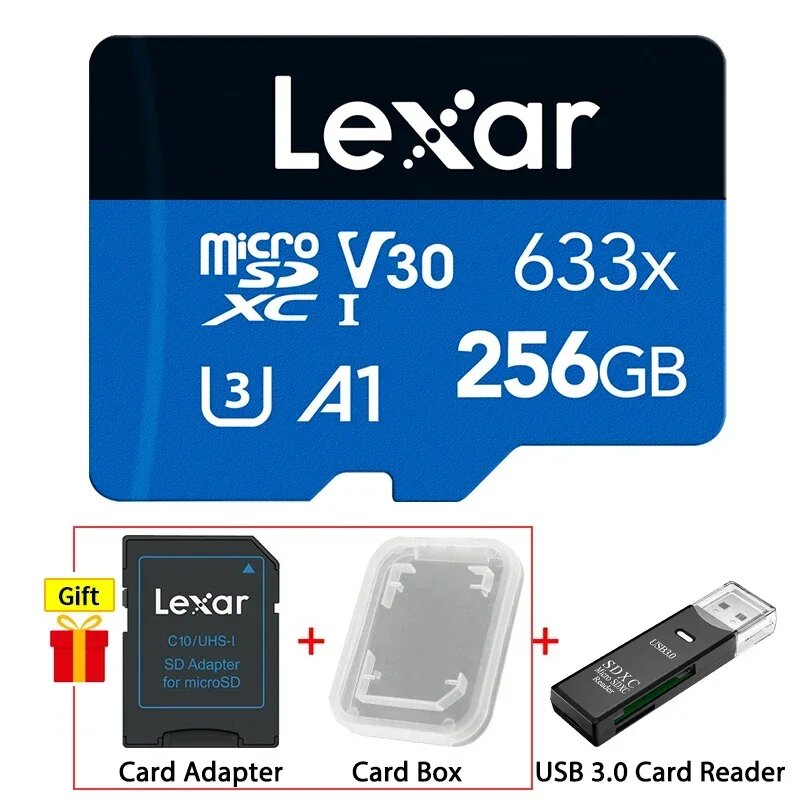 Lexar карта памяти microSD Class10 256GB-USB 3.0