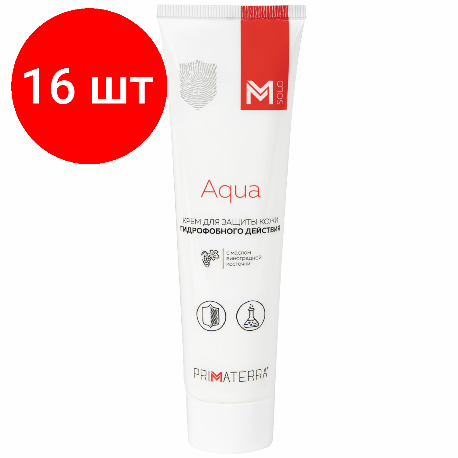 Комплект 16 шт, Крем защитный 100 мл M SOLO AQUA гидрофобный для кожи, от кислотных и щелочных средств, 8752