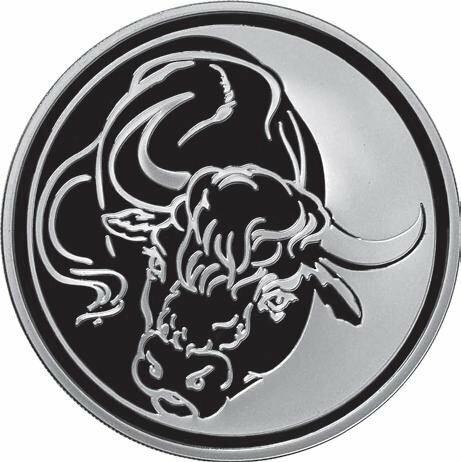 3 рубля 2009 ММД Proof "Лунный календарь - год быка", Серебро 925