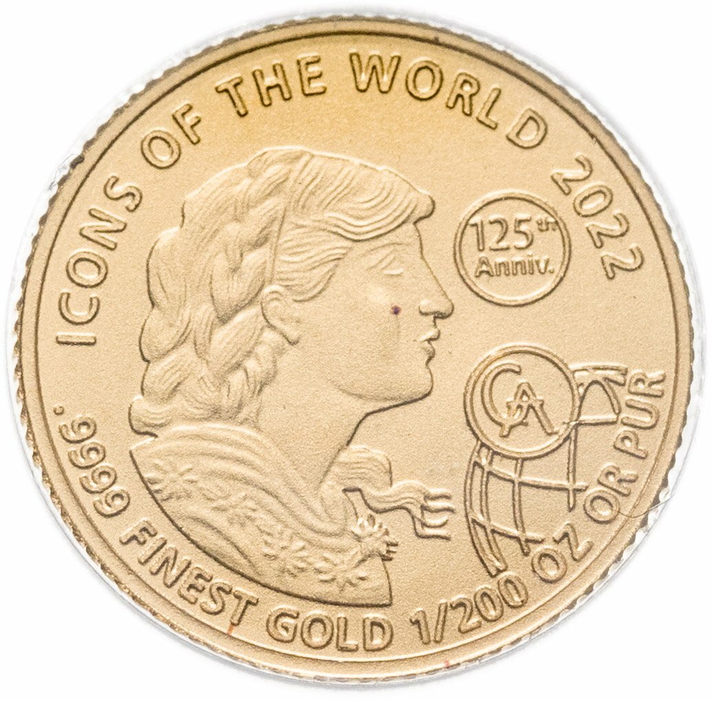 Руанда 10 франков 2022 125 лет Вренели, Золото, в сохранности UNC