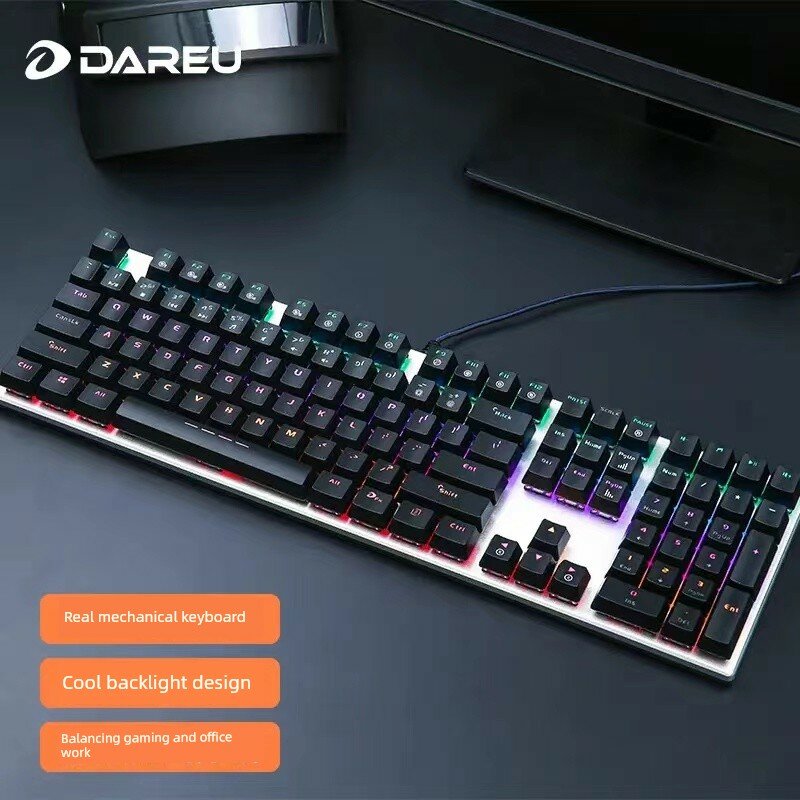 Dareu Daryou EK815 версия механического сплава механическая клавиатура смешанный свет одиночный свет черная ось зеленая