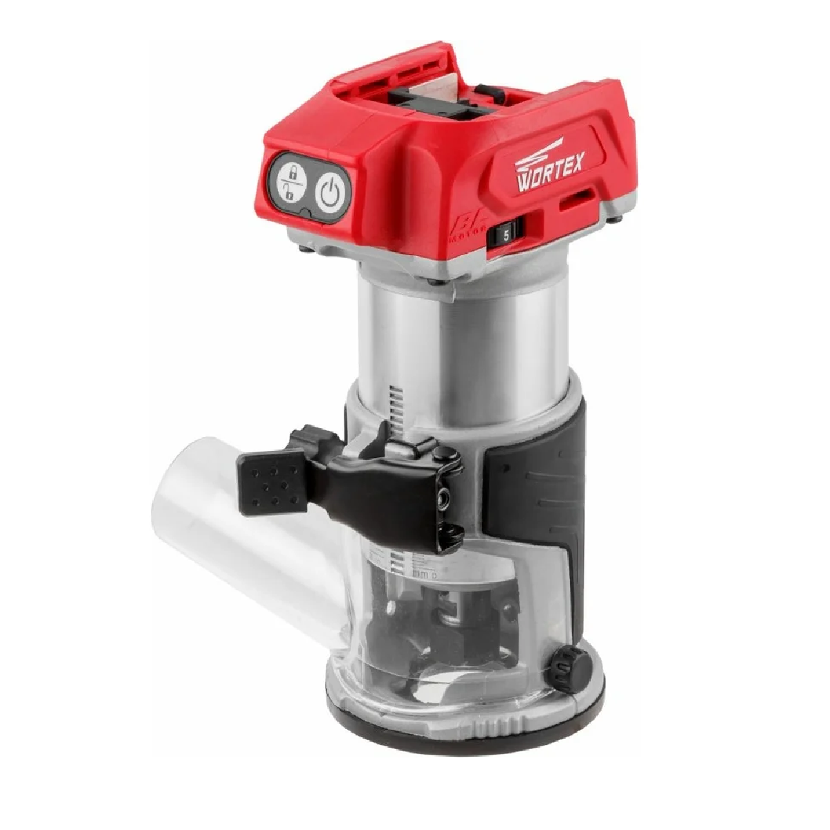 Кромочный аккумуляторный фрезер WORTEX CMM 1835 ALL1 CMM183502629, серый/красный