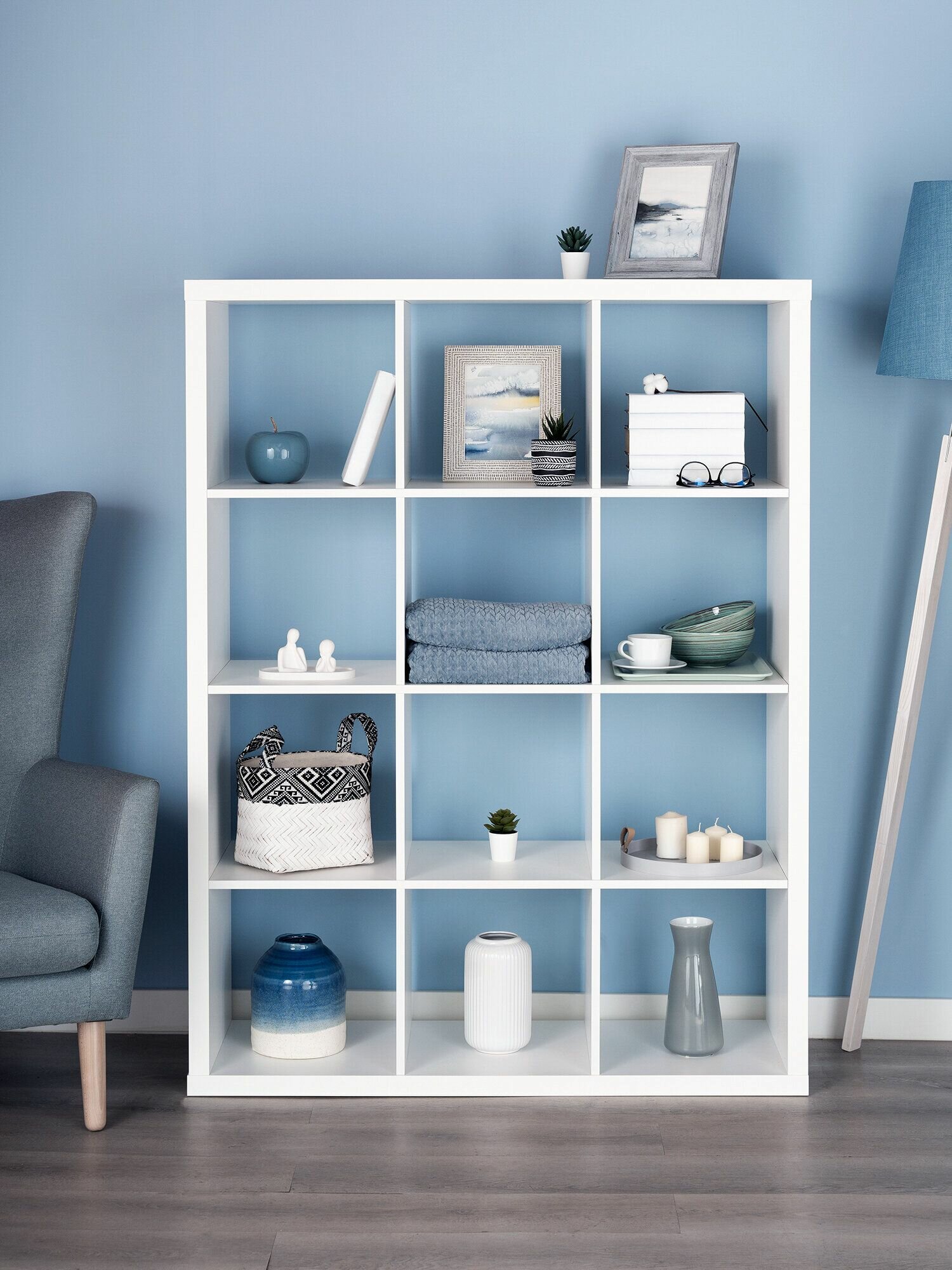 Стеллаж Фора, 12 полок, 112х147х38 см, белый, ГУД лакк