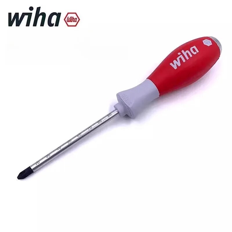 Отвертка Wiha №45251 с разметкой, ударная, с центральным проходным отверстием, Phillips PH2, для электриков, немецкий ручной инструмент