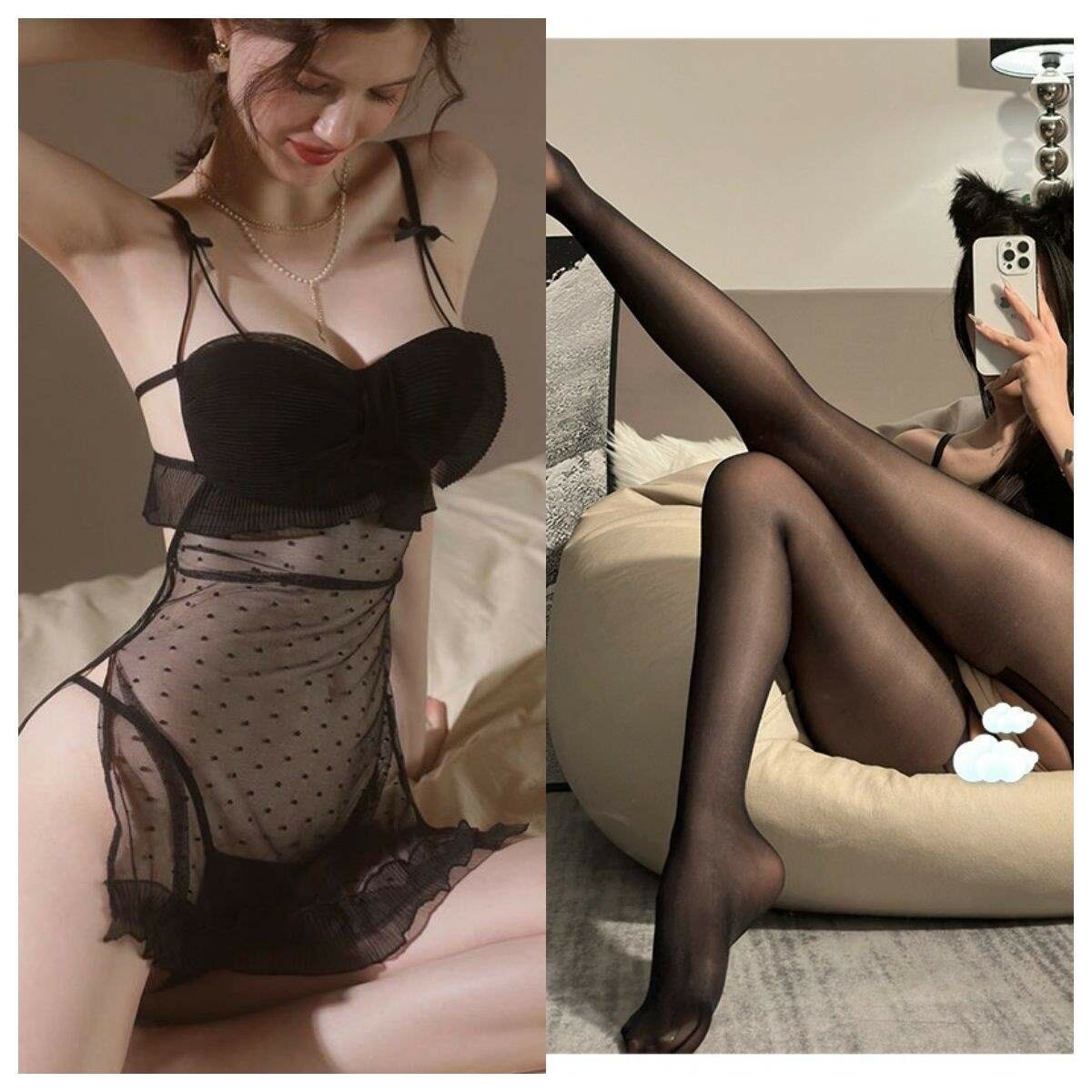 Соблазнительное ночное платье Ripple Lingerie, увеличивающее грудь, соблазнительное платье с бретелями, прозрачный наряд без необходимости снимать