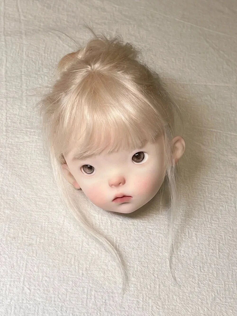 Голова куклы Landoudou 1/6 резиновая синяя Tan skin, makeup