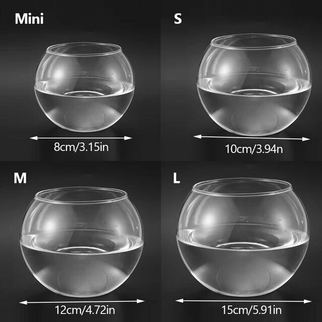 Круглая сферическая ваза диаметром 8/10/12/15 см, прозрачный стеклянный аквариум, ваза для гидропоники, миниатюрный контейнер для ландшафтного дизайна, бутылка для мха.