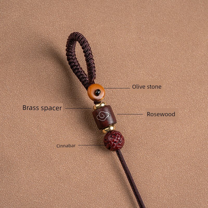 Ручная вязка брелок с коричневой веревкой и узлом диамант E-модель для ювелирных изделий