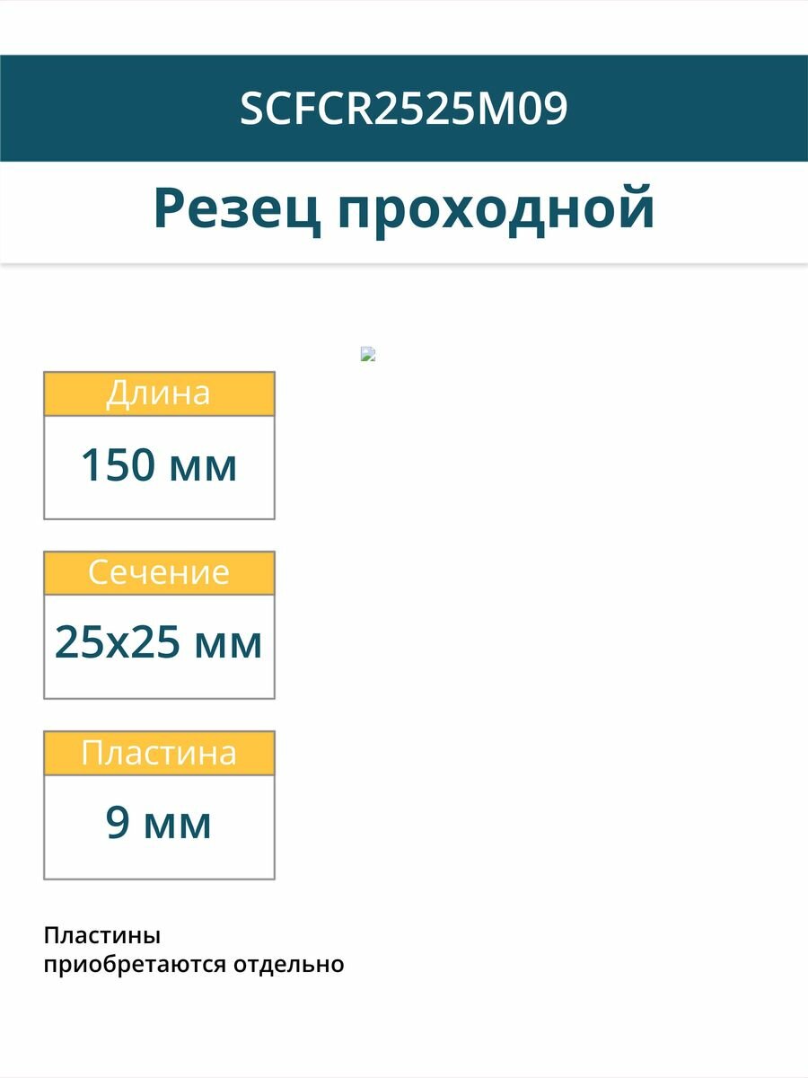 SCFCR2525M09 Резец токарный для наружного точения проходной правый / пластина C Ромб 80 - 9 мм