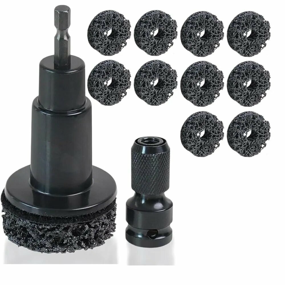Инструмент для очистки ступиц колес, очиститель шпилек, тормозной комплект, с 10 насадками, набор для шлифовки и чистки.