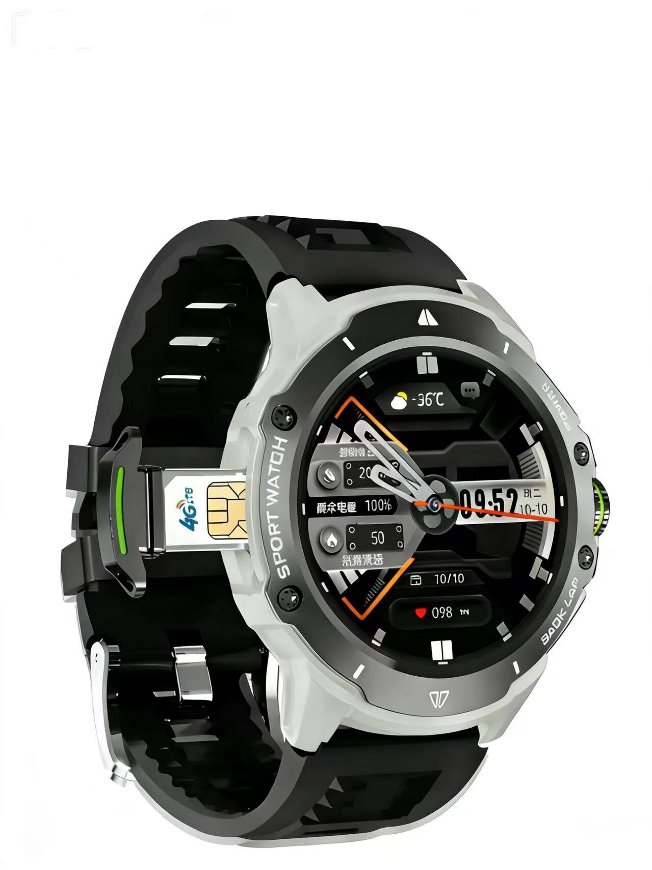 Смарт часы мужские SPORT LAPPLE WATCH, с сим-картой и камерой ударопрочный корпус, серые