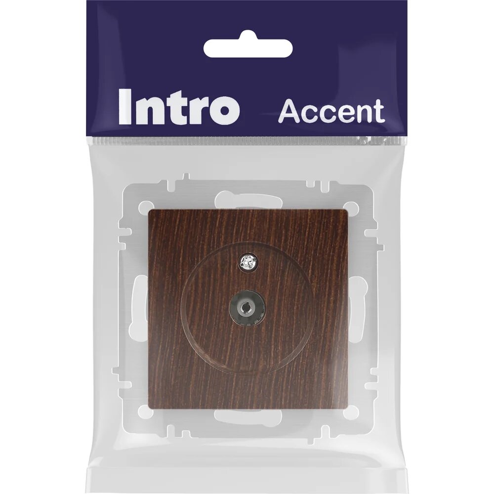 Розетка Intro Accent 630110 TV одиночная, IP20, СУ, венге Б0063620