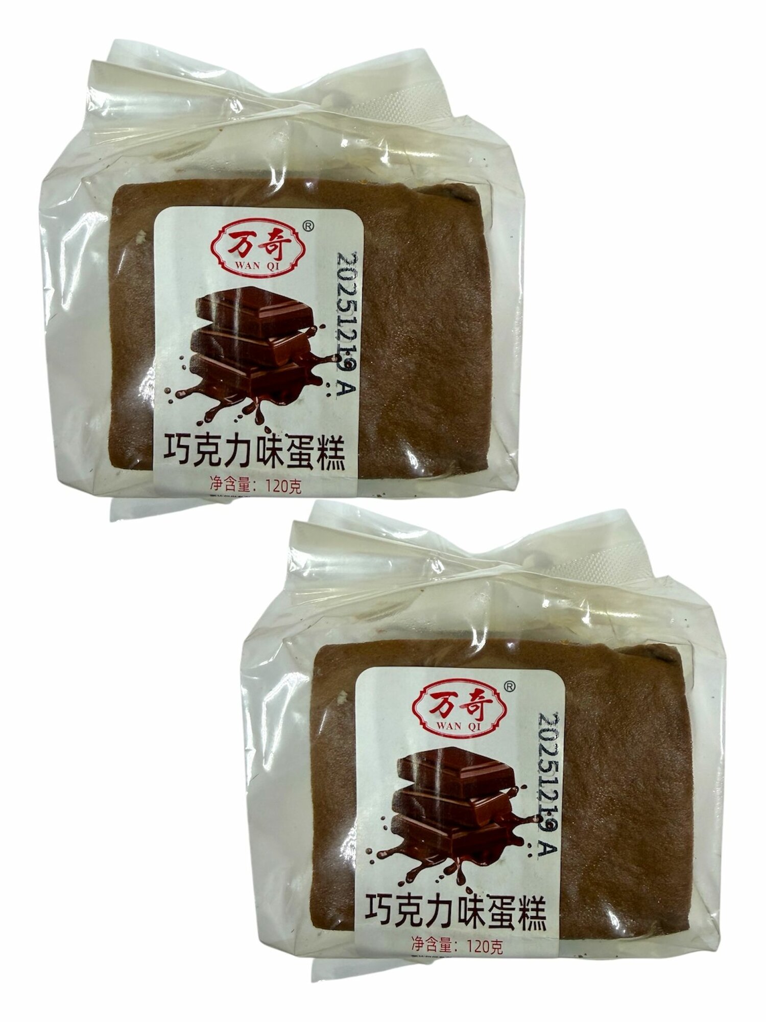 Wan Qi Торт ручной работы вкус Шоколад 2 шт по 120 гр
