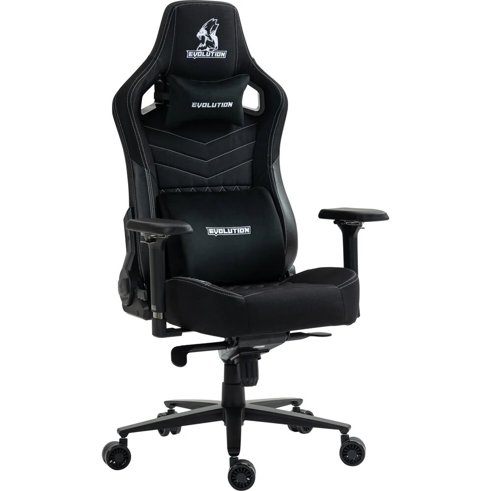 Кресло геймерcкое EVOLUTION NOMAD PRO Black/White с регулируемыми подлокотниками, вращающимся механизмом