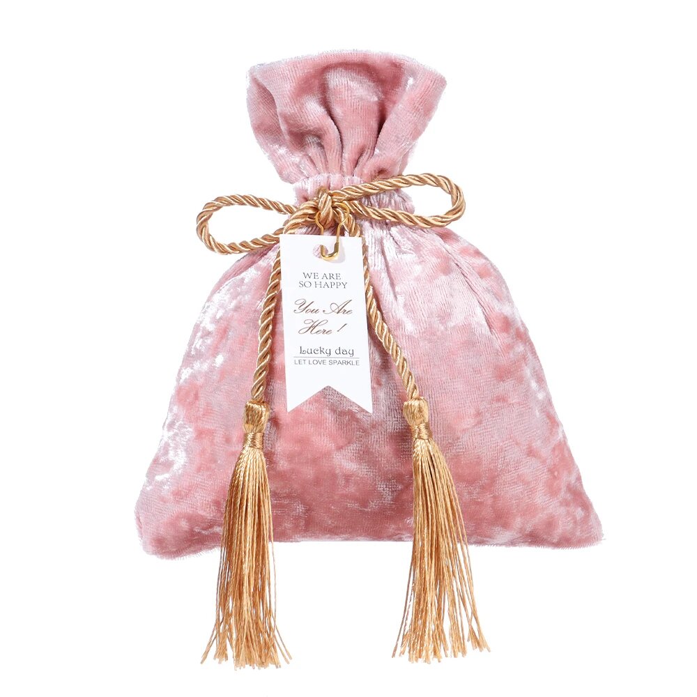 Бархатные сумочки для подарков Розовый, pink, M