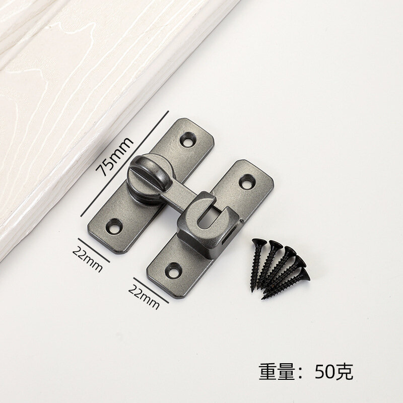 Замок для двери без сверления, дверной болт, 90-градусный раздвижной дверной замок из цинкового сплава, 180-градусный раздвижной дверной замок, защелка, противоугонное устройство