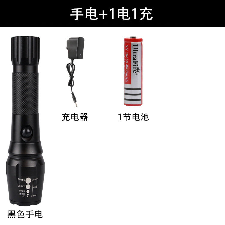 T6 Wick сильный свет фонарик 18650 батарея Регулируемый фокусный длинный выстрел открытый Велоспорт освещение