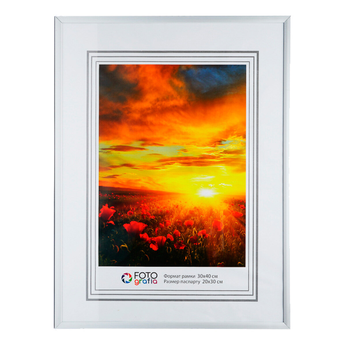 Фоторамка Fotografia 30x40 см, алюминий, серебристая