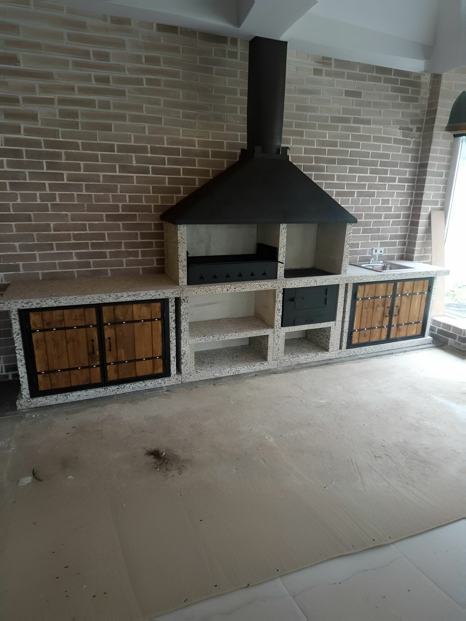 Барбекю комплекс Premium Stone, мангальная зона, мангал