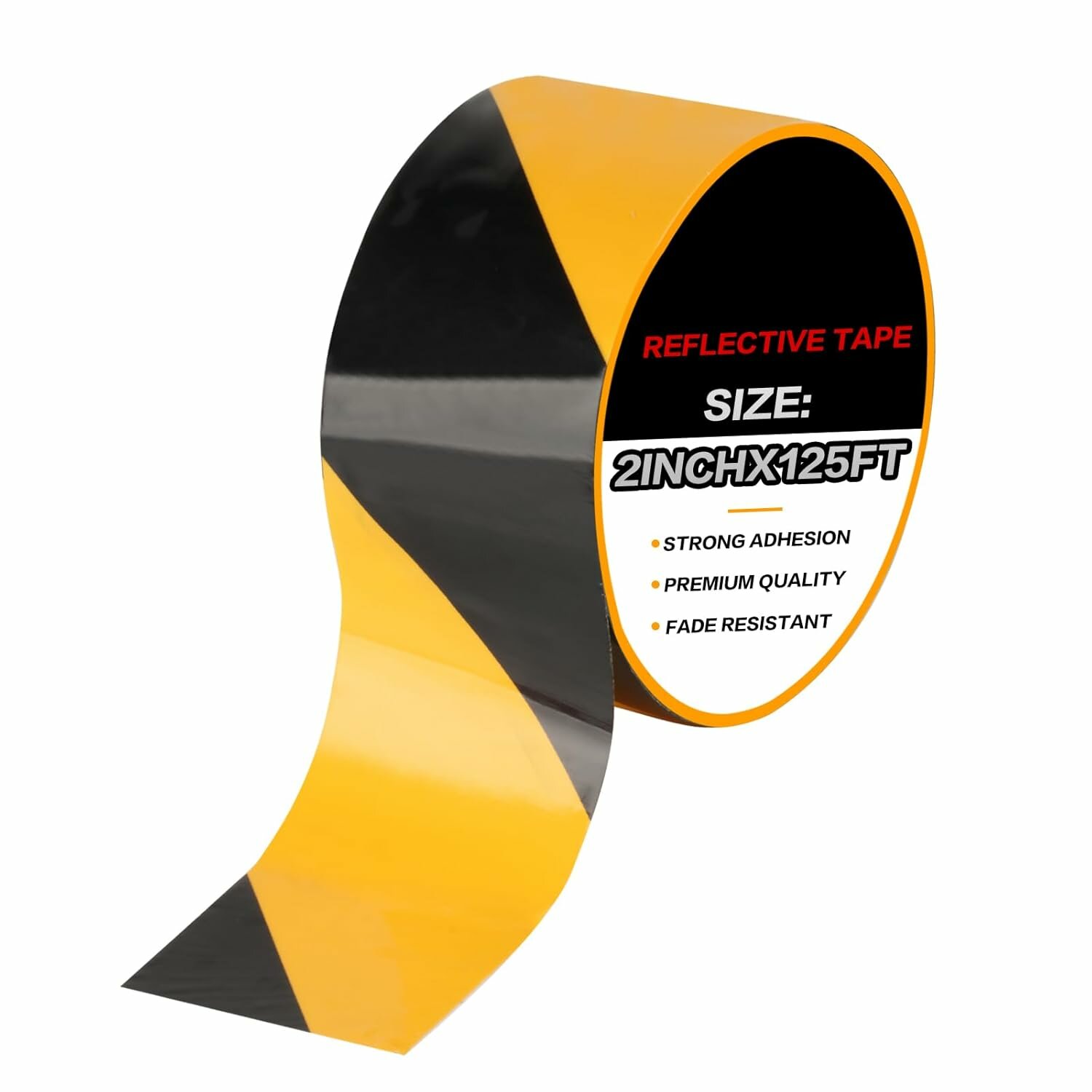2 дюйма x 125 футов Черно-желтая сигнальная лента, предупреждающие ленты, желто-черная для маркировки пола, Str