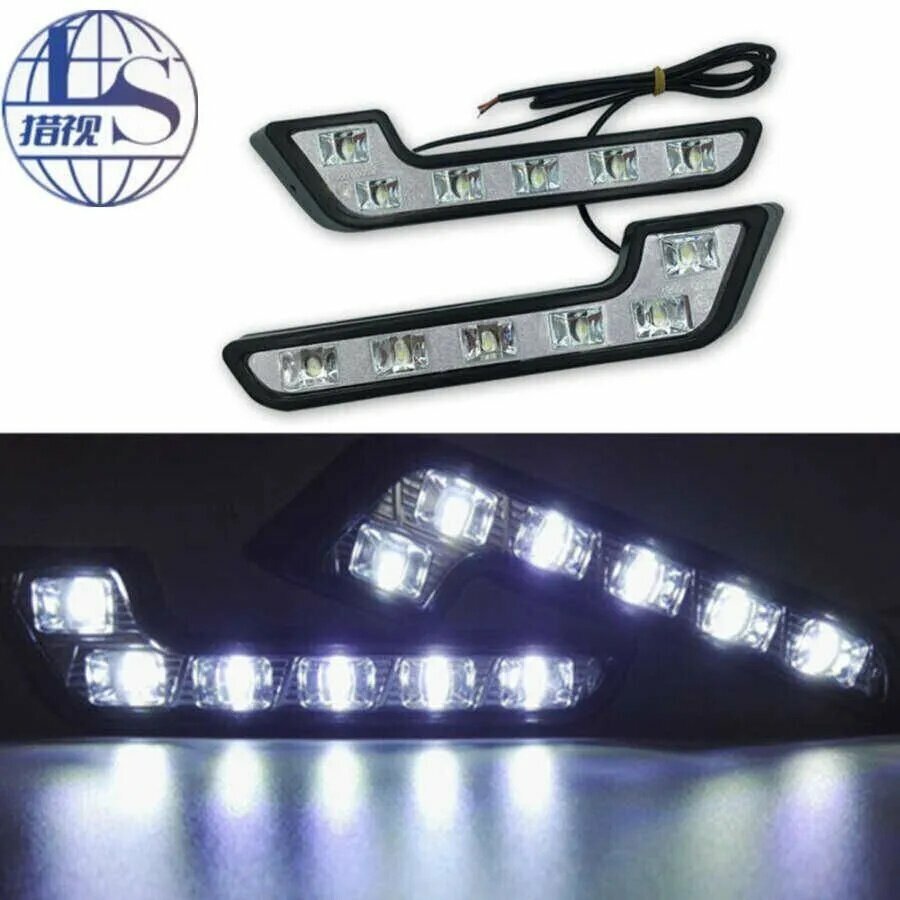 Горячая распродажа для внешней торговли: автомобильные дневные ходовые огни Piranha 7-образные L-образные, высокая яркость,