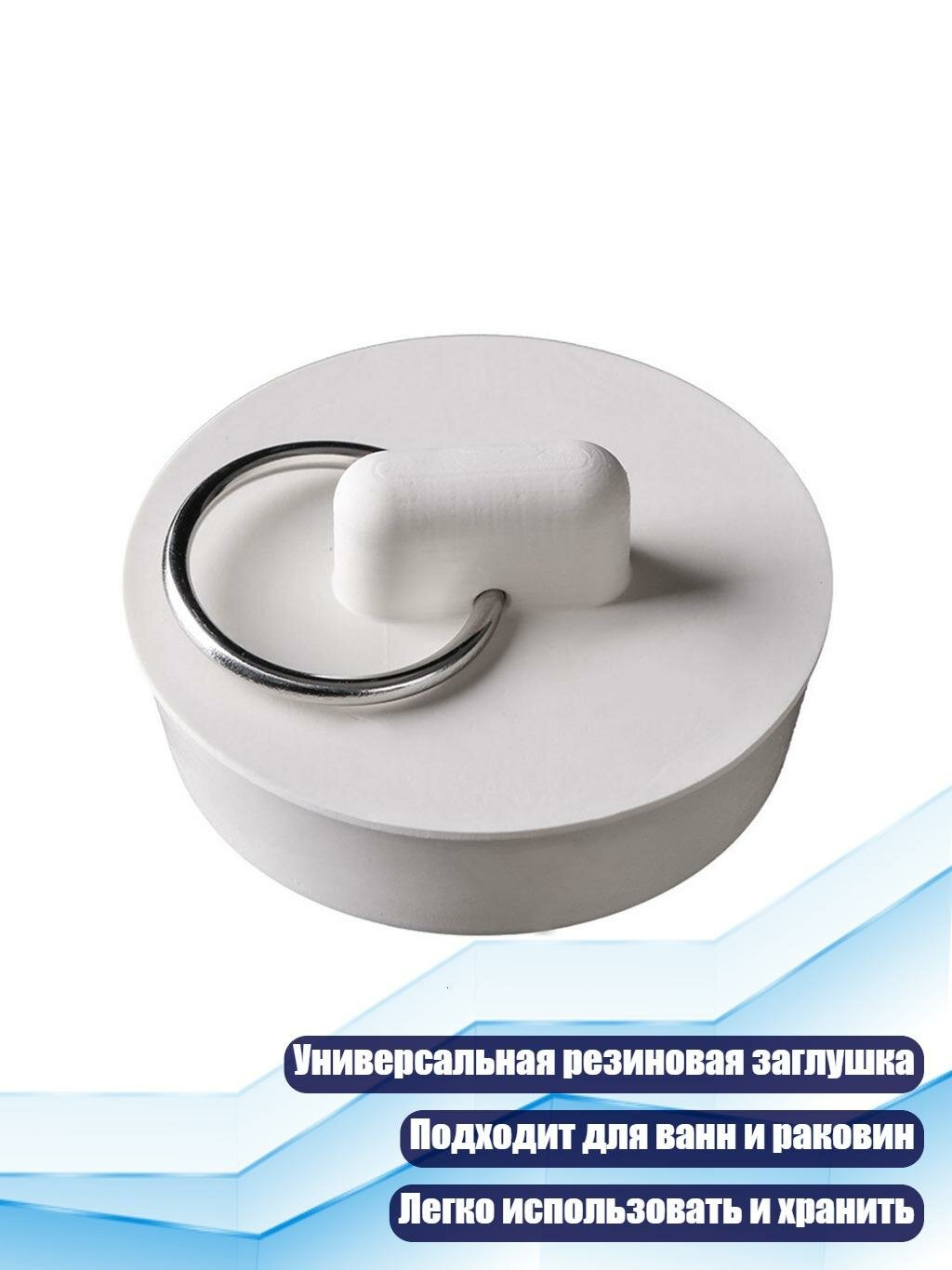 Резиновая заглушка для раковины и ванны, H