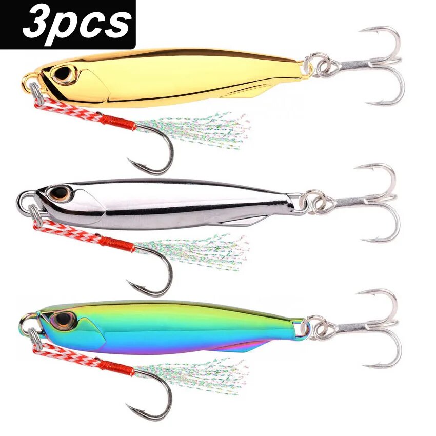 Блесны насадочные 3шт. с крючками, цвет 3pcs-With Hooks 2