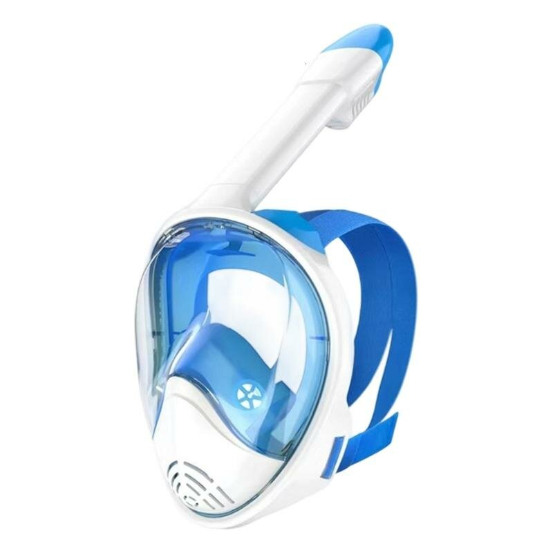 Детская складная маска для плавания, Белый и голубой - L/XL