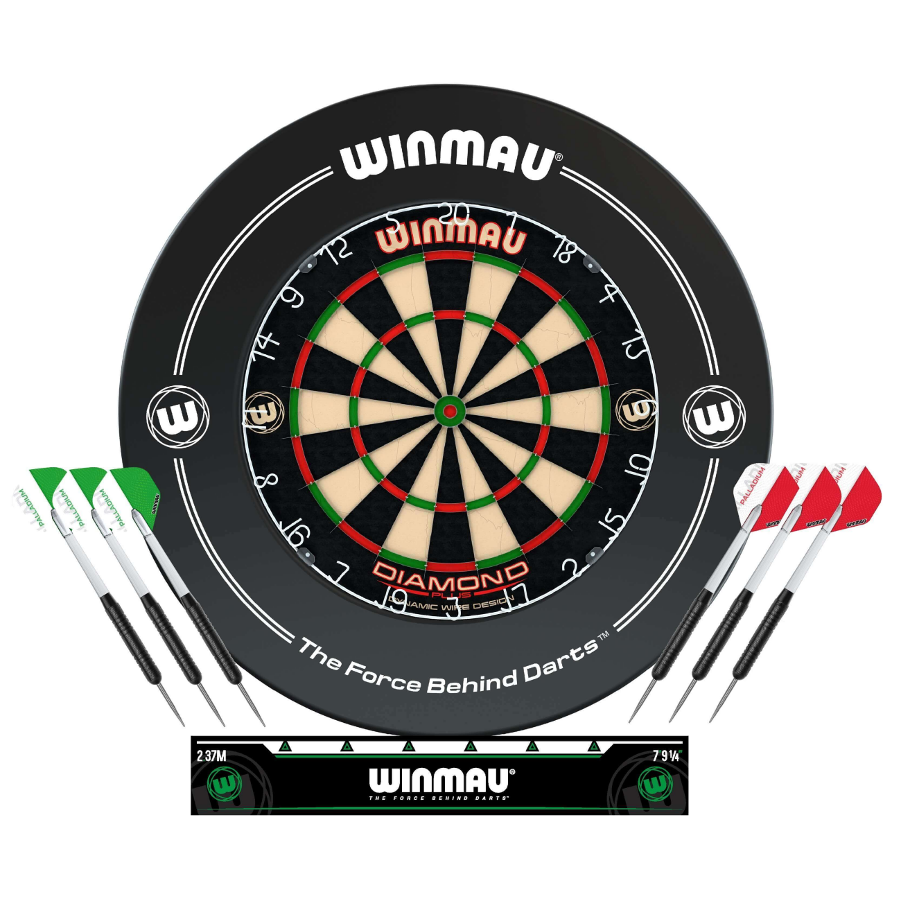 Набор для игры в дартс профессиональный Winmau Diamond Plus Surround Set (5315) (мишень, защитное кольцо, дротики)