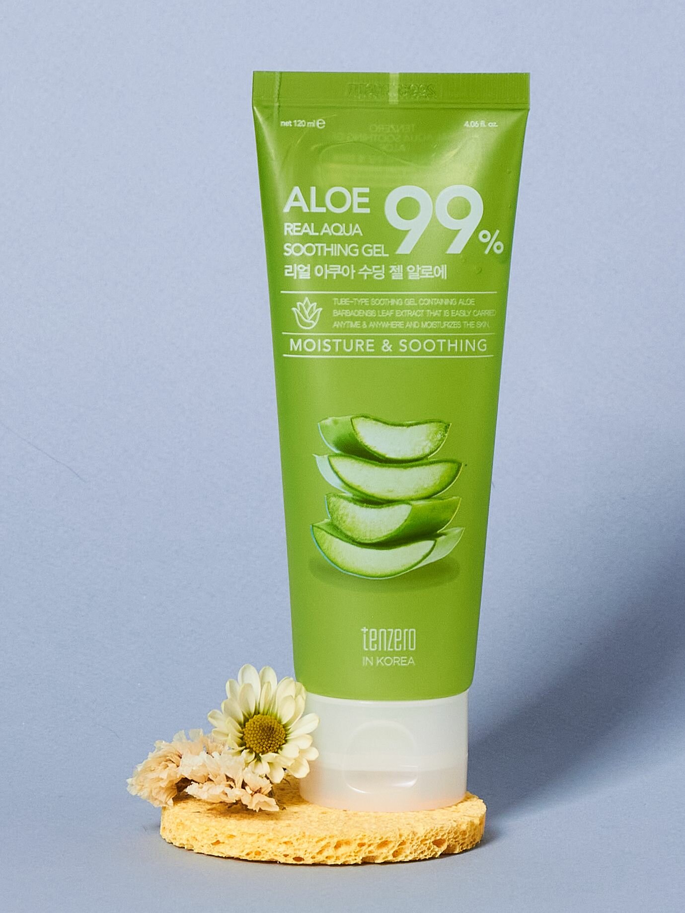 TENZERO Увлажняющий гель с экстрактом алоэ 120 мл Real Aqua Soothing Gel Aloe
