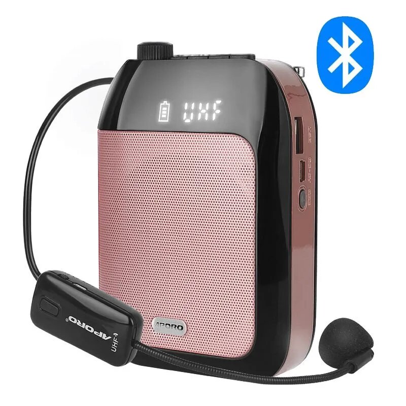 UHF Bluetooth Проводной/Беспроводной Усилитель голоса Портативный для обучения Лектора экскурсовода TF U Диск Мегафон Микрофон Динамик