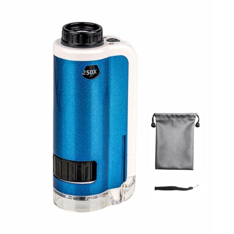 Микроскоп карманный детский 100x-250x, Синий