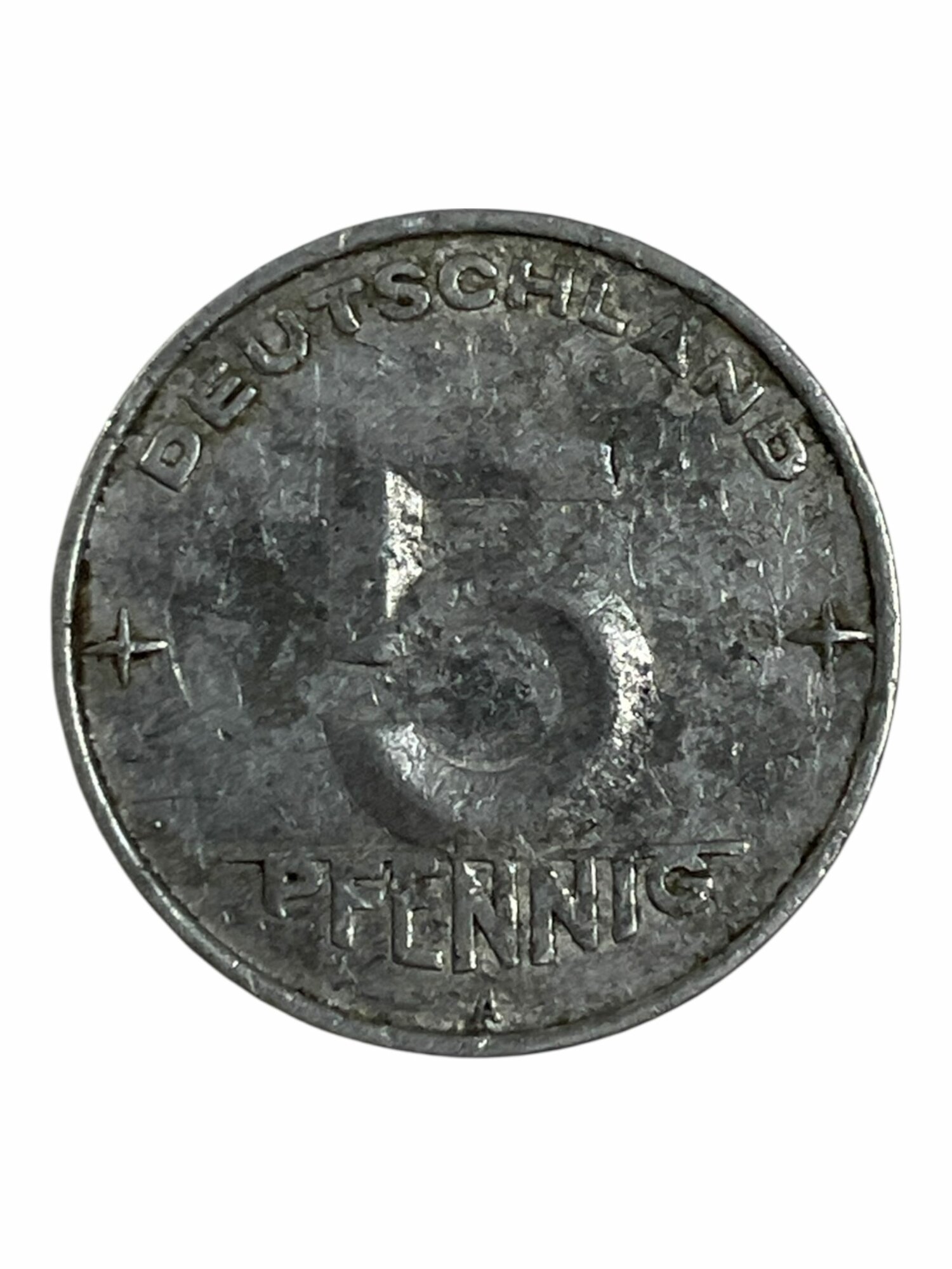 Монета ГДР 5 пфеннингов 1952 год